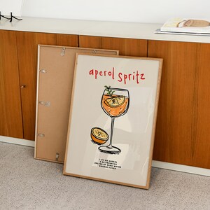 Aperol Spritz Print, Cocktail Retro Wall Art, Kitchen Wall Prints ...