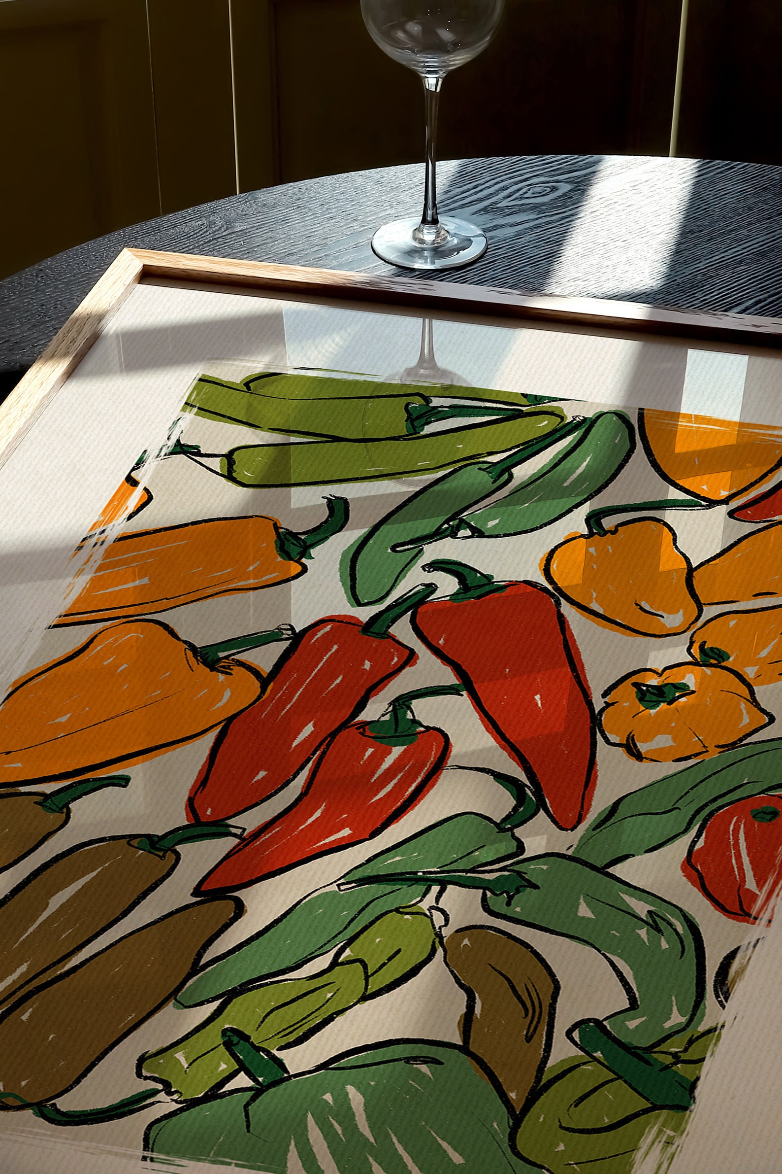 Chilli Peppers Print, Chillies Poster, Kitchen Wall Art, Kitchen Poster ...