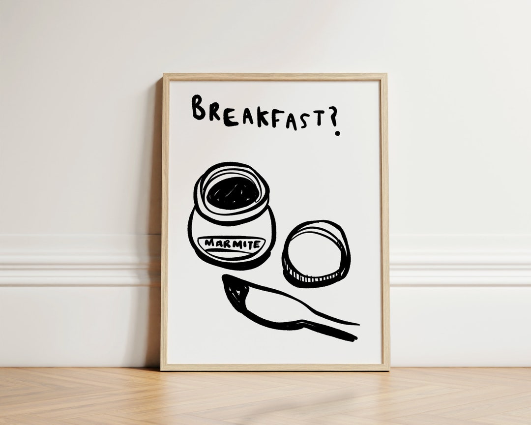 Marmite Print, Ink Bleed Style, Breakfast Poster, Kitchen Wall Art ...