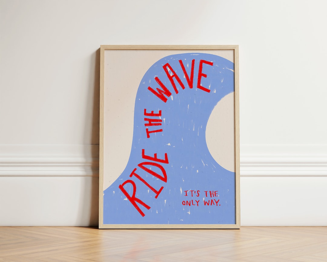 Ride the Wave Print, Print Wall Art, Summer Wall Art, Surfer Prints ...