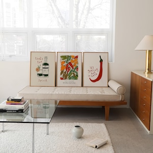 Set of 3 Chili Pepper Prints, Chili Print, Retro Wall Art, Kitchen Wall ...