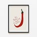 Set of 3 Chili Pepper Prints, Chili Print, Retro Wall Art, Kitchen Wall ...