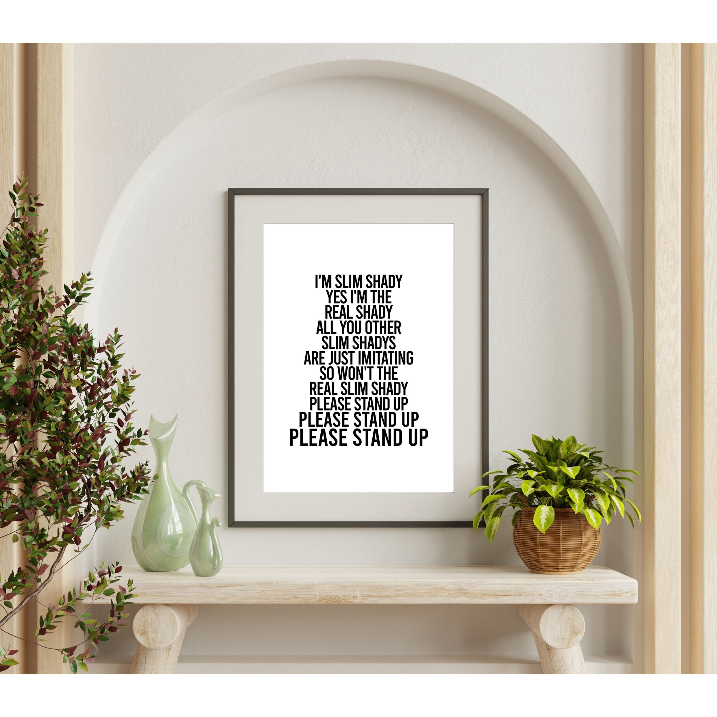 Eminem Lyrics Print Slim Shady Lyrics Quote Wall Prints - Etsy