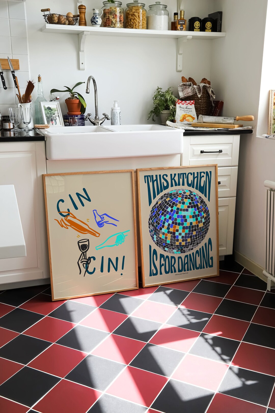 Kitchen Disco Print Set, This Kitchen is for Dancing, Cin Cin Poster ...