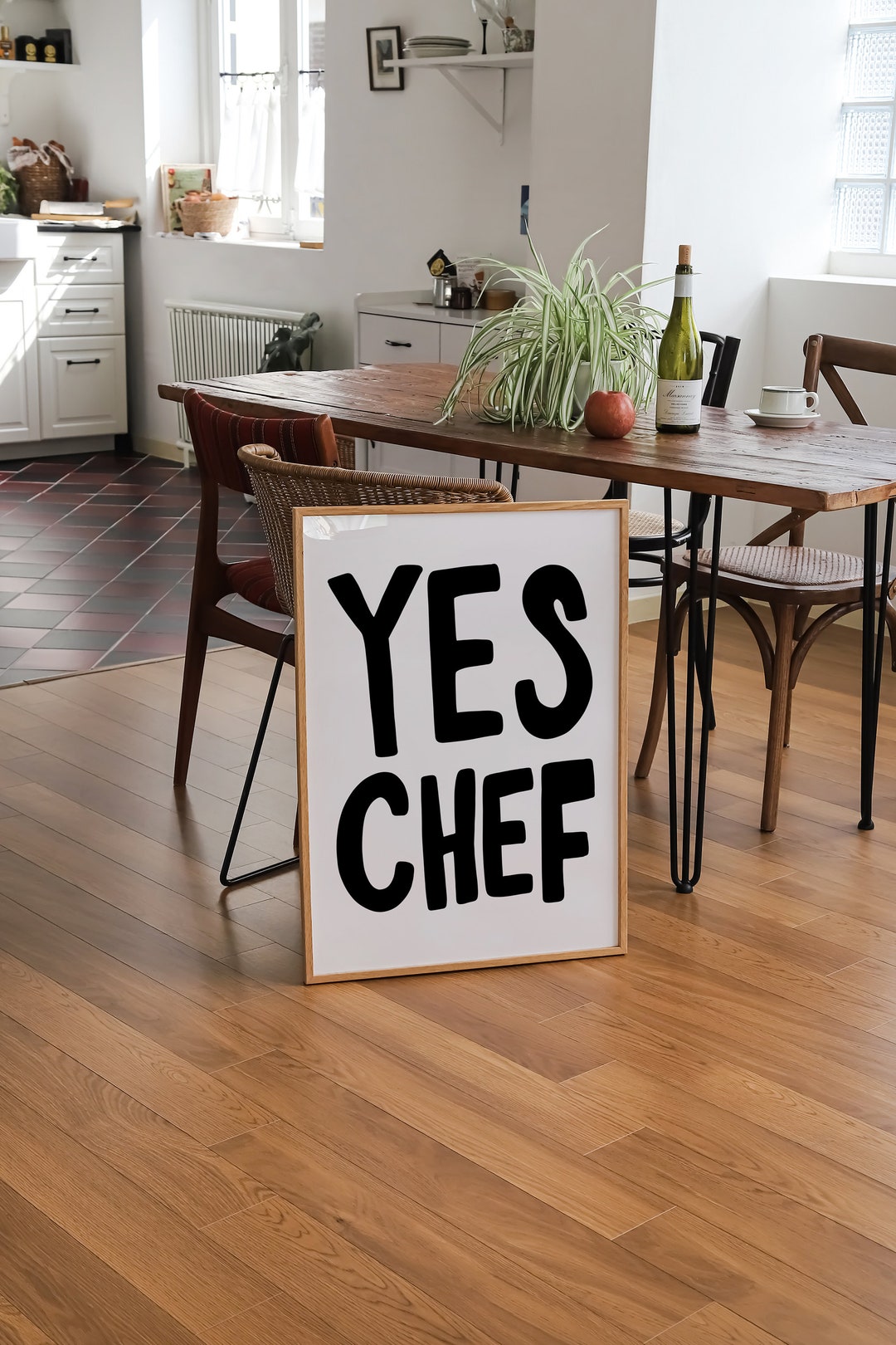 Yes Chef Print, Quirky Decor, Wall Art, Kitchen Print, Kitchen Decor ...