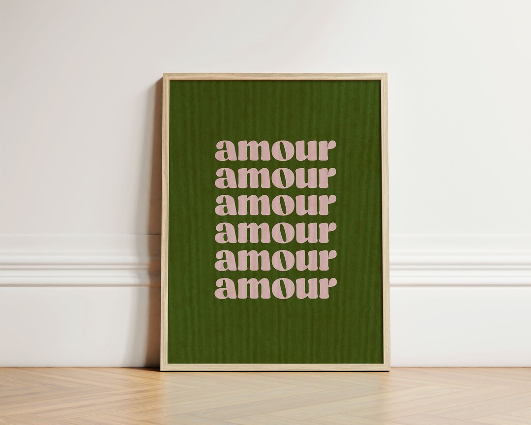 Amour Print, Quote Print, French Poster, French Print, Trendy Wall Art ...