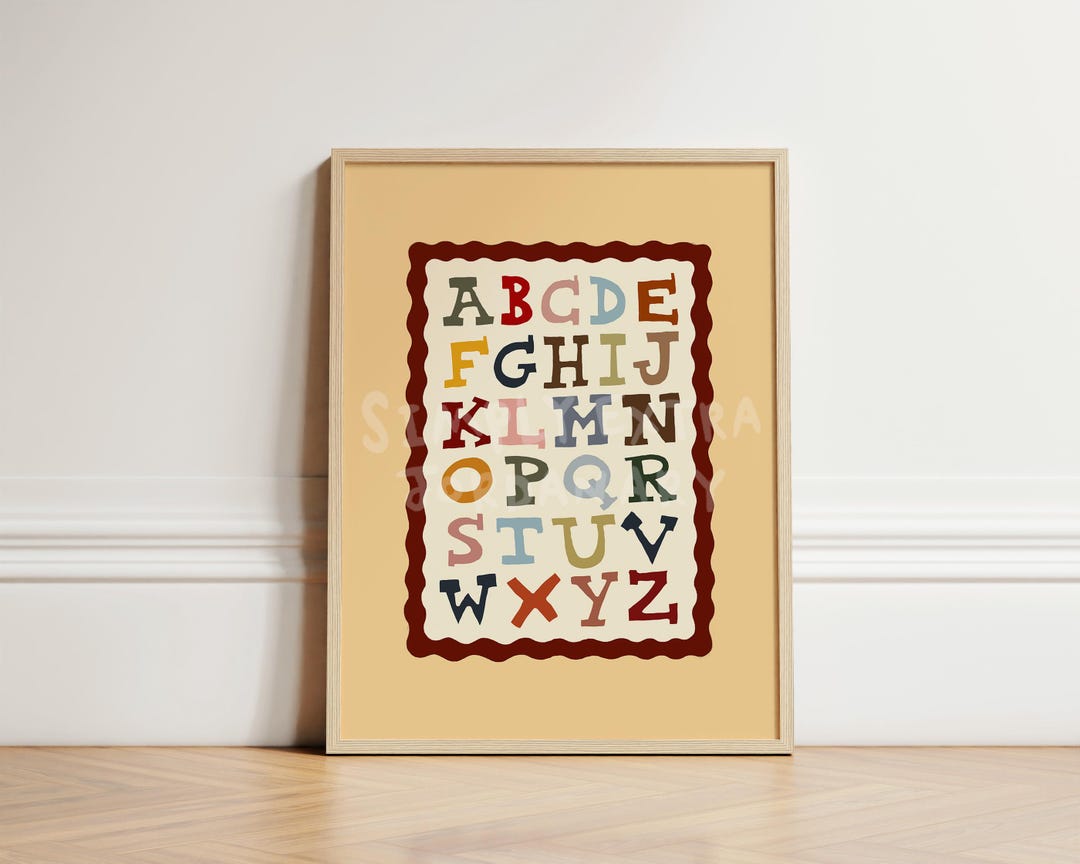 Alphabet Wild West Wall Art Print – Colourful ABC Poster for Kids Room ...