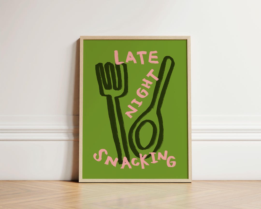 Late Night Snacking Print, Kitchen Poster, Kitchen Wall Art, Kitchen ...
