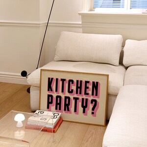 Kitchen Party Print, Kitchen Disco Poster, Retro Kitchen Poster, Trendy ...