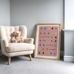 Lucky Stars Print, Nursery Print, Bedroom Art, Illustration Wall Art ...