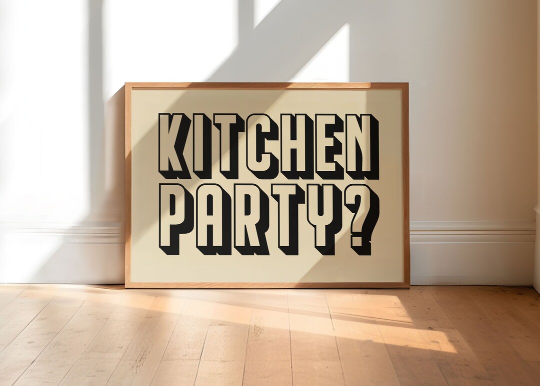 Kitchen Party Print, Kitchen Disco Poster, Retro Kitchen Poster, Trendy ...