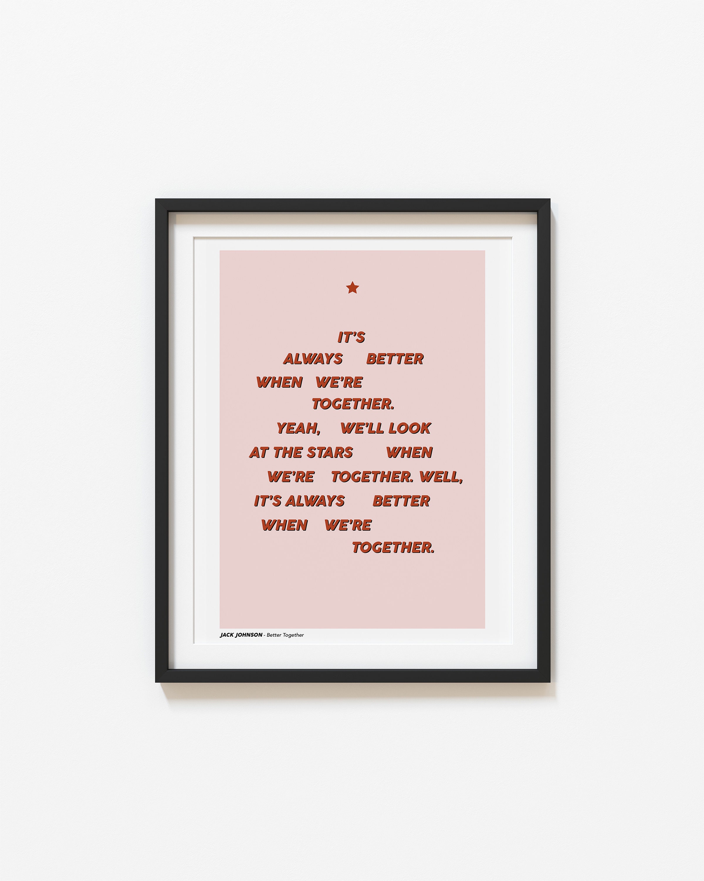 Jack Johnson Lyrics Print Better When We're Together - Etsy