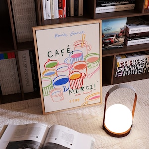 Cafe Merci Print, Coffee Poster, Kitchen Wall Art, Kitchen Decor ...