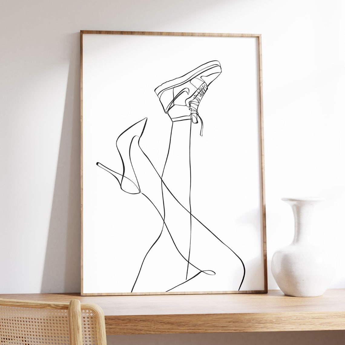 Heels and Sneakers Line Art Print Sneakers Line Art Line - Etsy UK