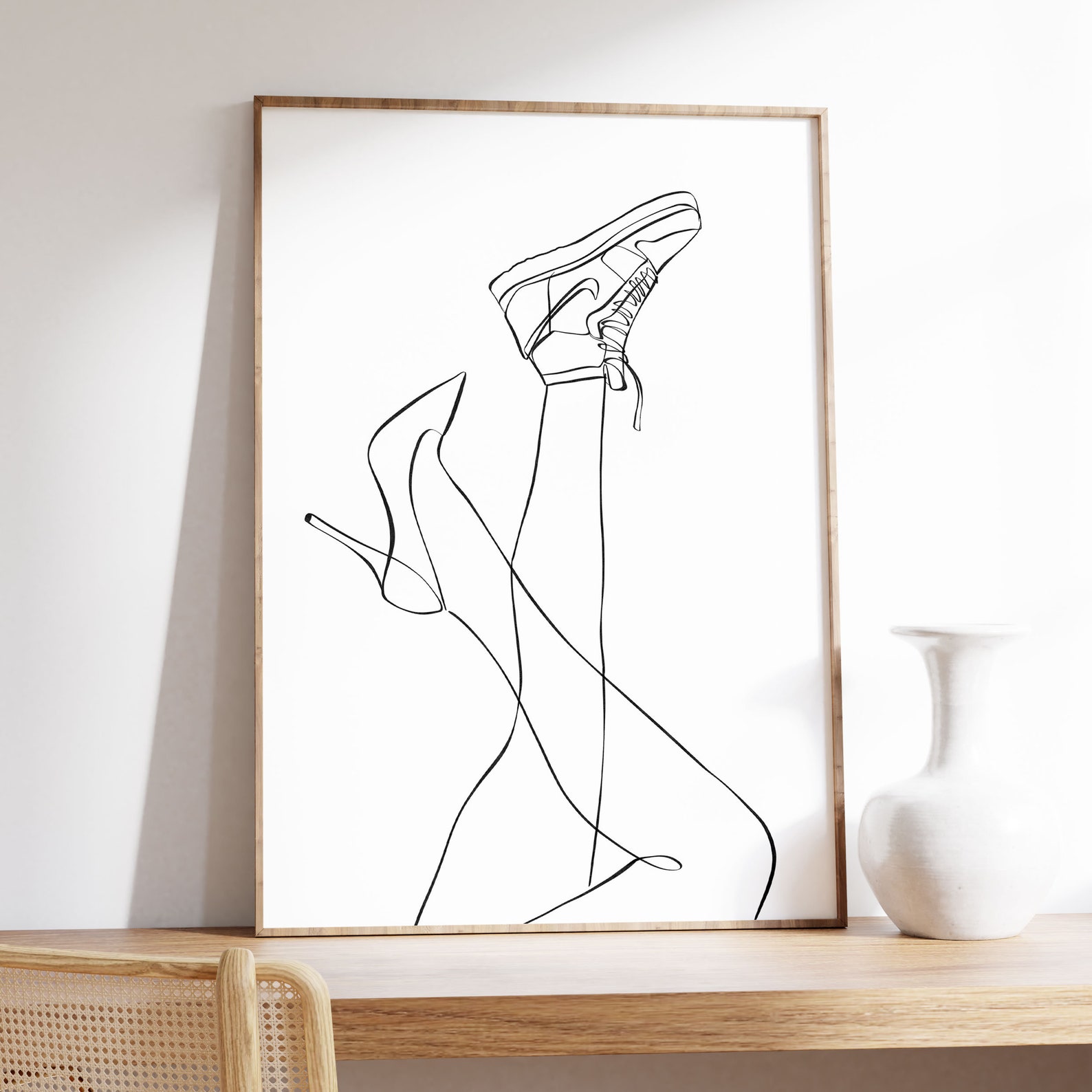 Heels and Sneakers Line Art Print Sneakers Line Art Line - Etsy UK