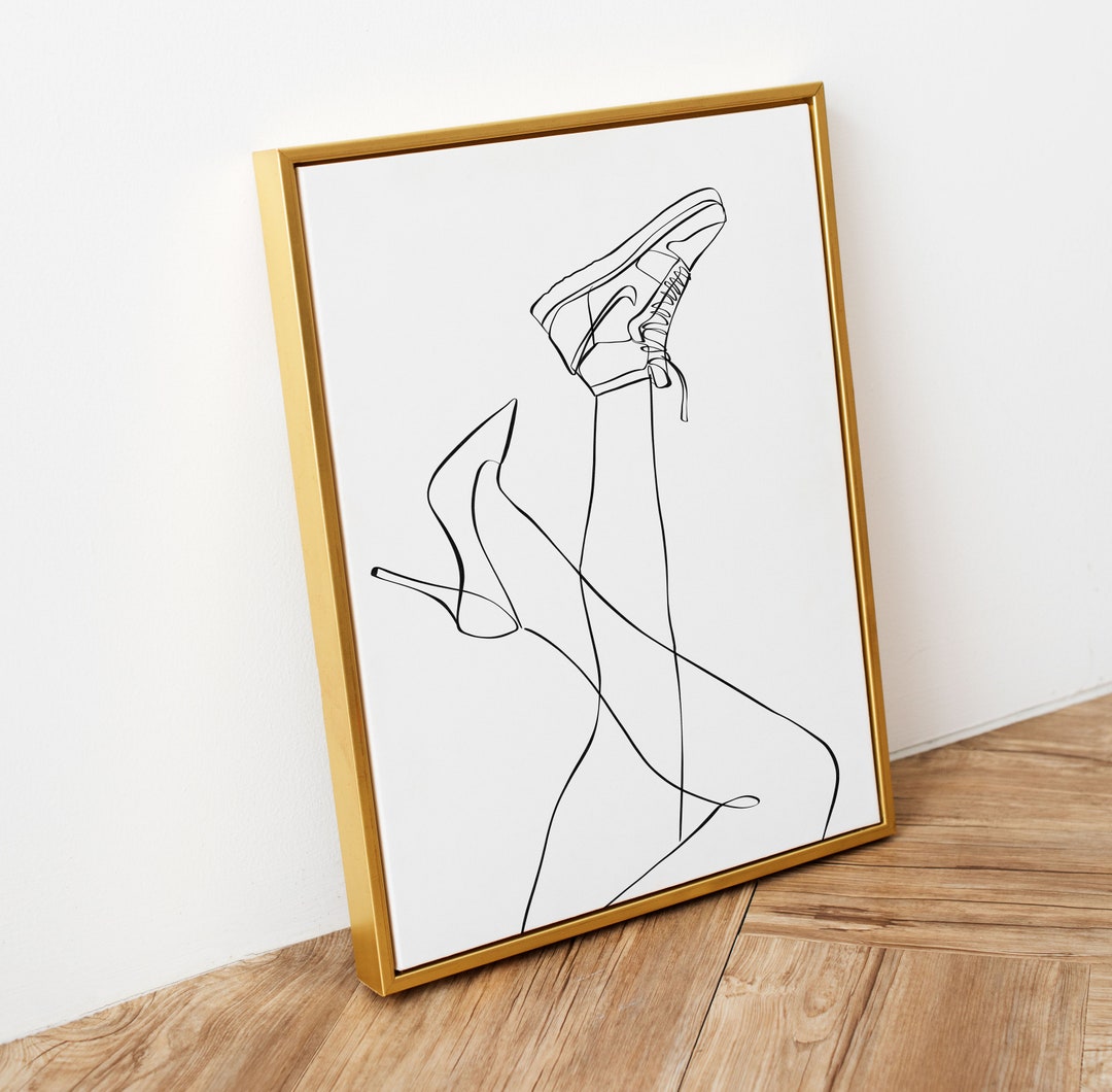 Heels and Sneakers Line Art Print Sneakers Line Art Line - Etsy UK
