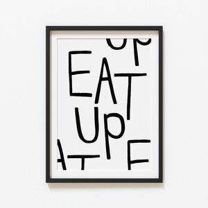 Eat up Print, Kitchen Wall Art, Abstract Print, Colourful Print ...