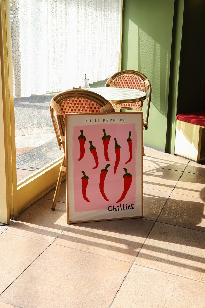 Chili Peppers Print, Chillies Poster, Kitchen Poster, Fruit Print ...