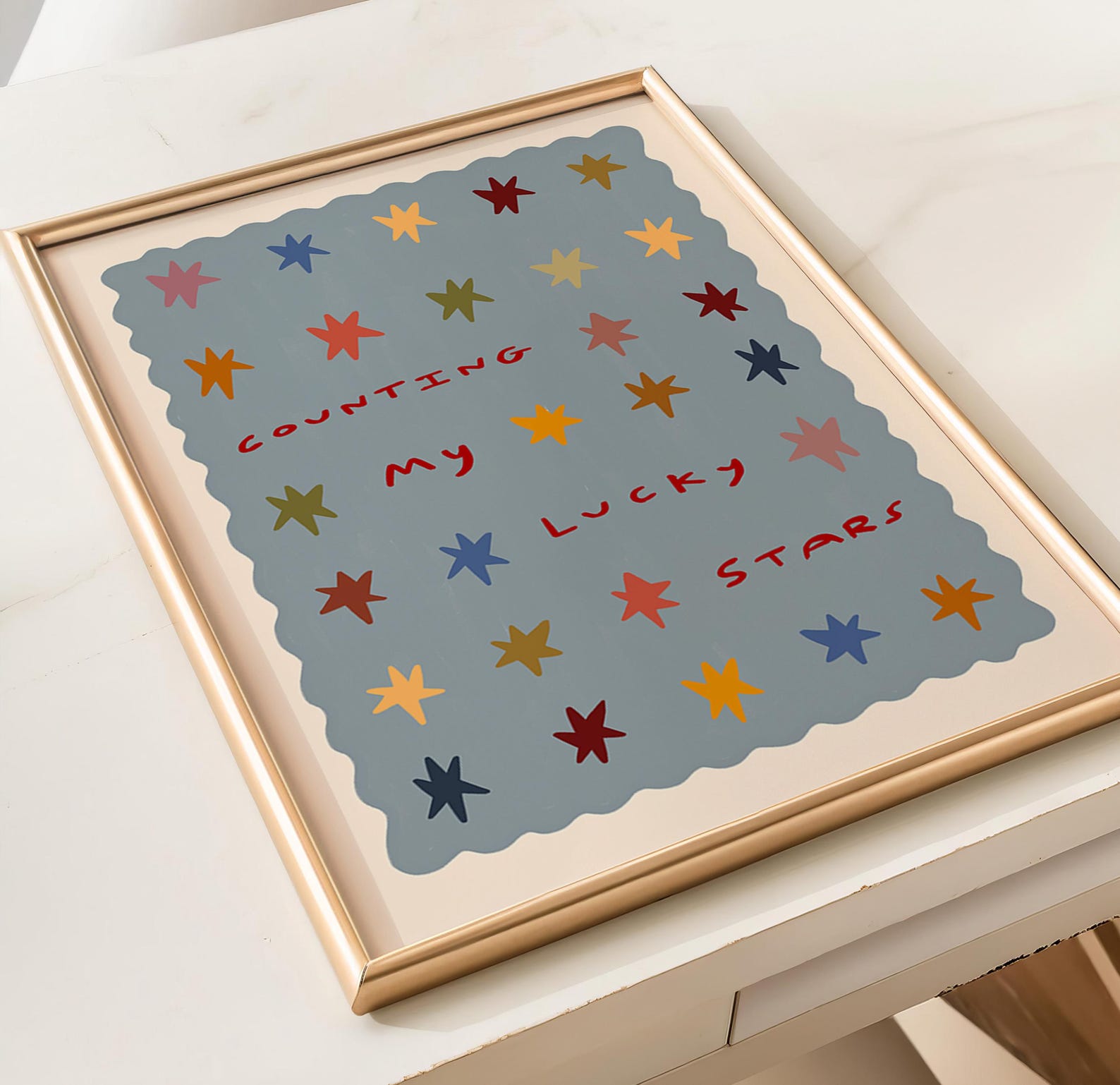 Lucky Stars Print, Nursery Print, Bedroom Art, Illustration Wall Art ...
