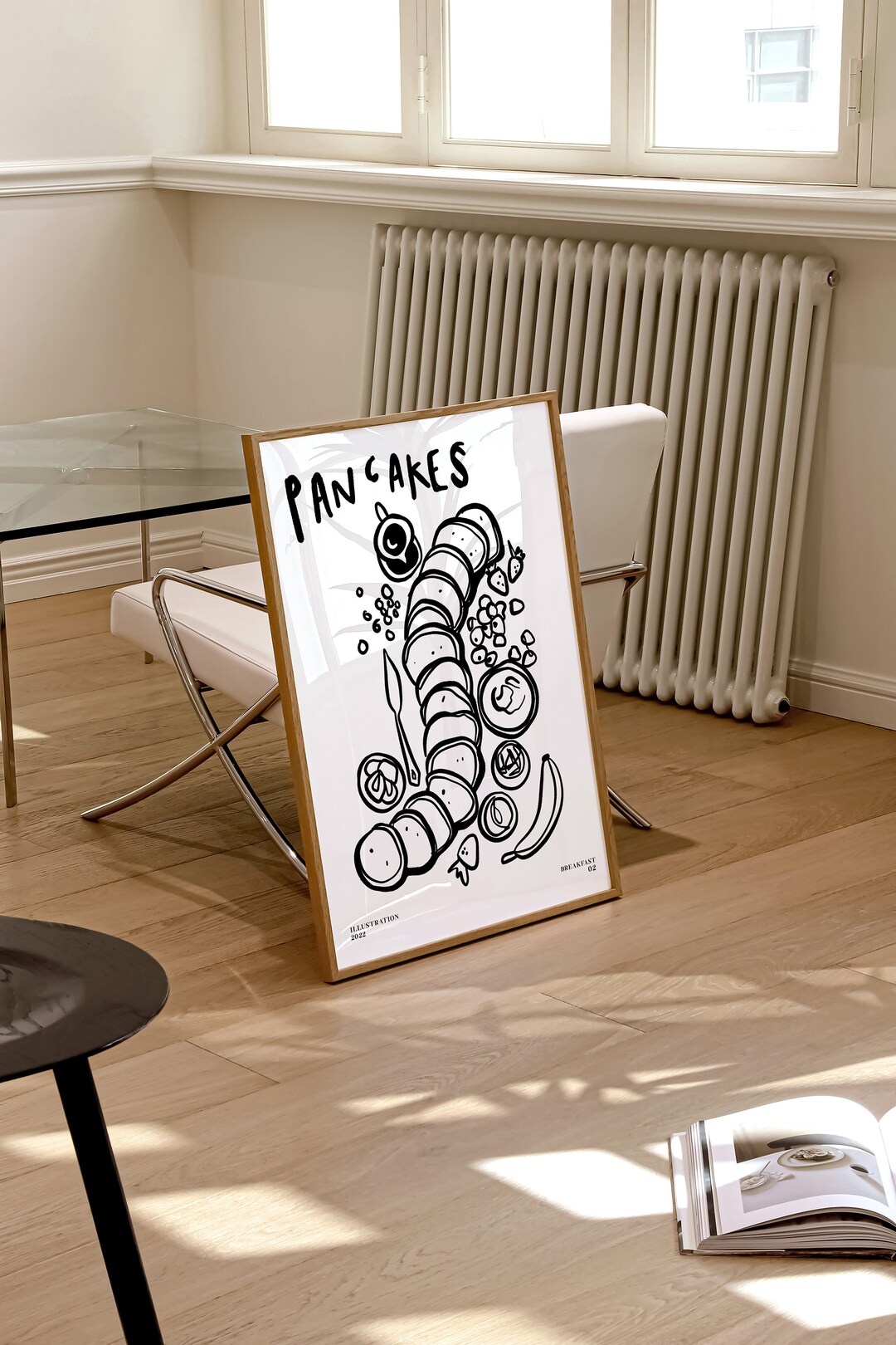 Trendy Breakfast Poster Ink Bleed Style Pancakes Print - Etsy