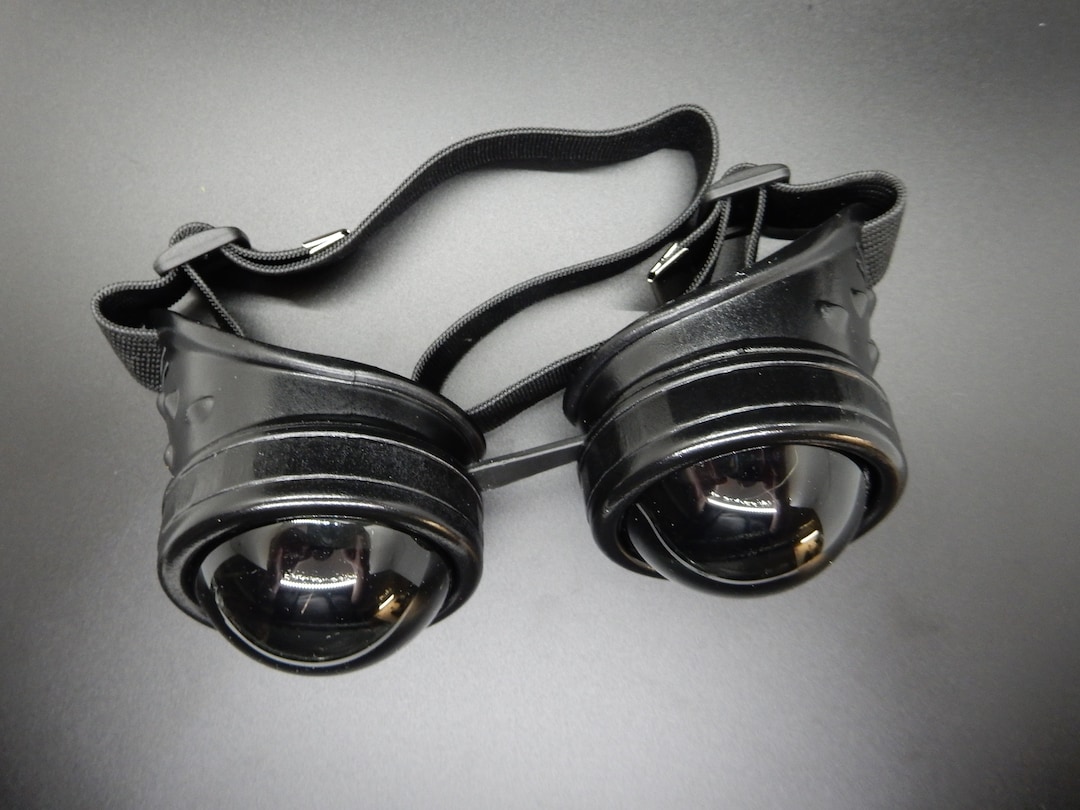 Black Goggles With Domed Light Grey Lenses - Etsy