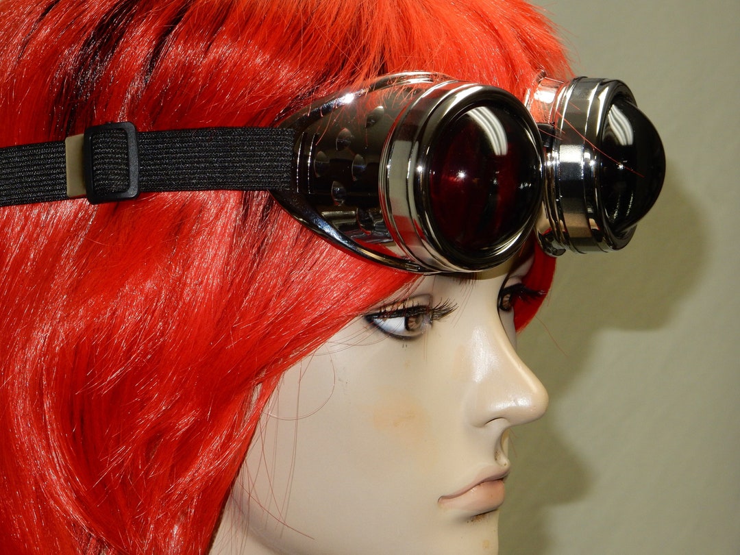 Chrome Goggles With Domed Light Grey Lenses - Etsy