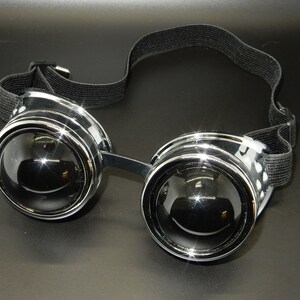 Chrome Goggles With Domed Light Grey Lenses - Etsy