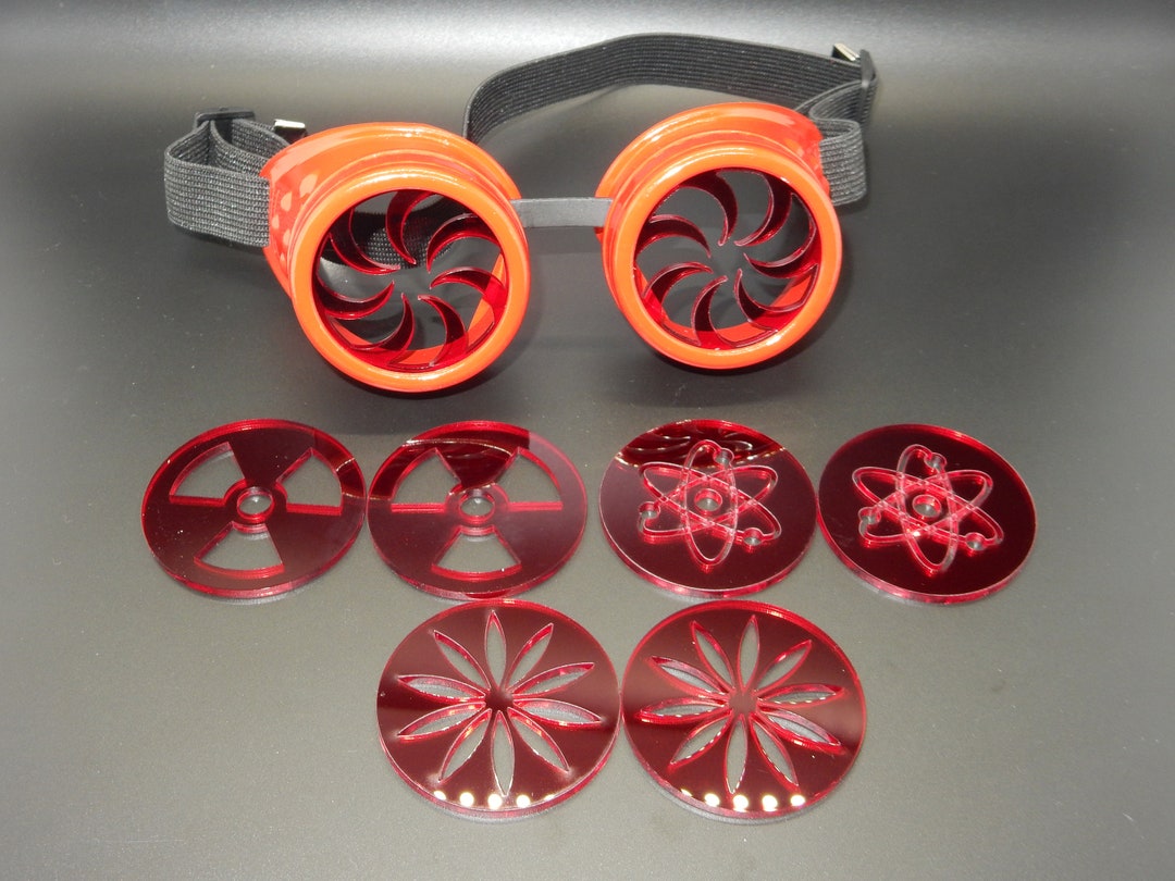 Red Rave Goggles With Four Sets of Lenses - Etsy