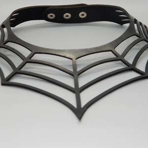 Goth Leather Spider Web Choker Necklace - Etsy