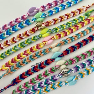 Chevron Cowrie Shell Friendship Bracelets, Boho Sea Shell String ...