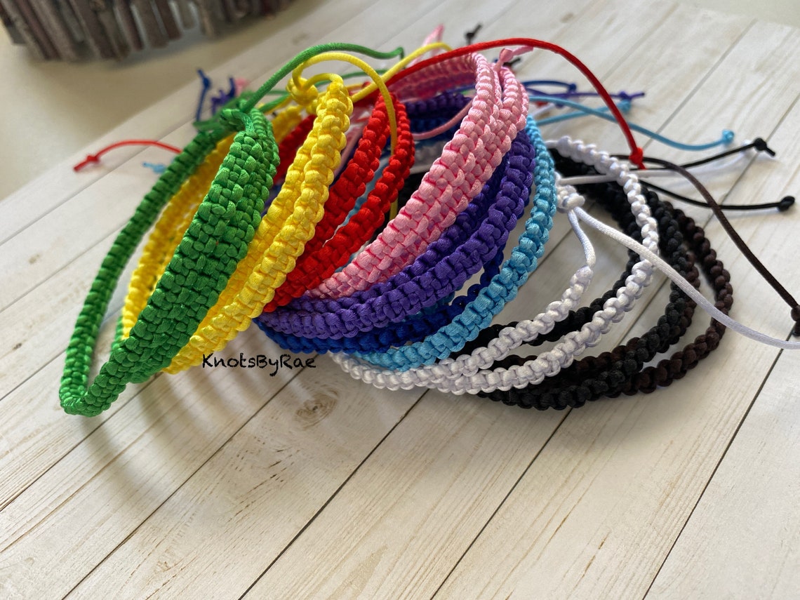 Nylon Macrame Friendship Bracelets in Solid Colours - Etsy Canada