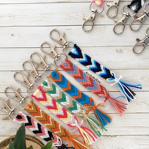 Custom Chevron Thread Keychains, Friendship Bracelet, Bag Charm ...