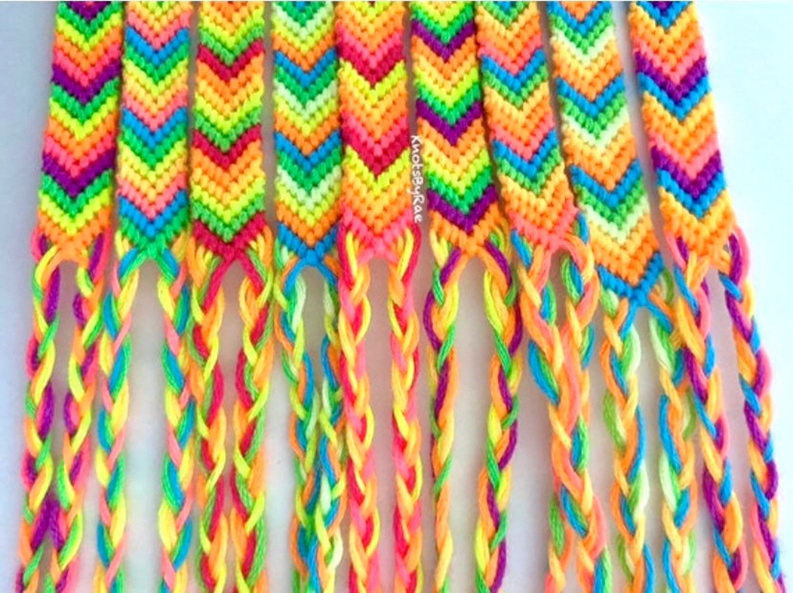 Custom Neon Chevron Friendship Bracelets, Bright Fluorescent ...