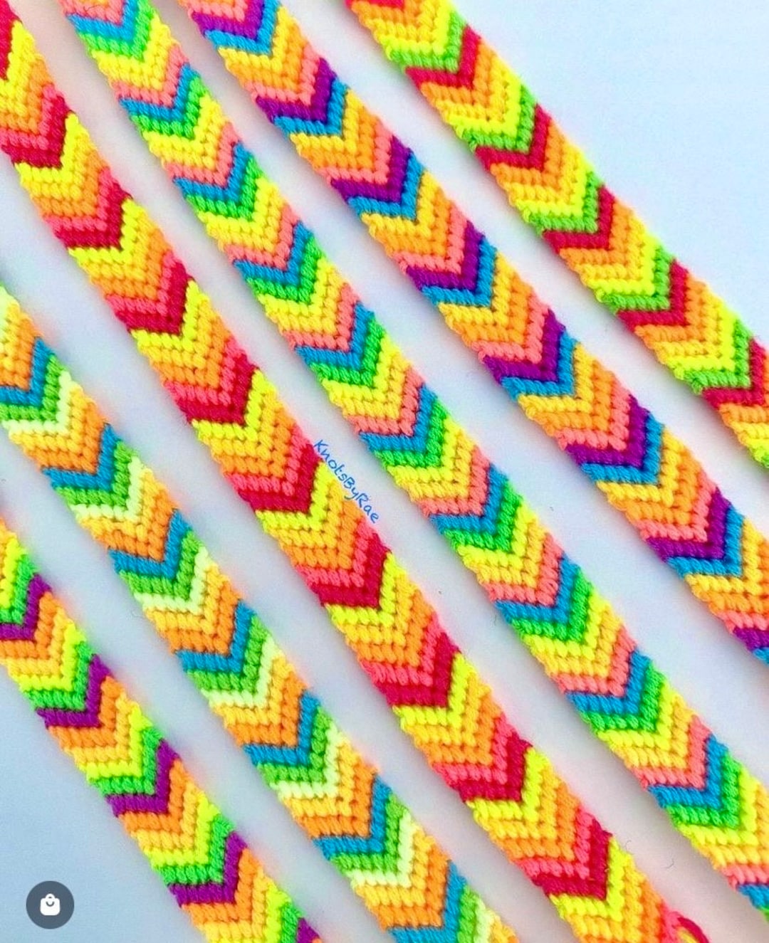 Custom Neon Chevron Friendship Bracelets, Bright Fluorescent ...