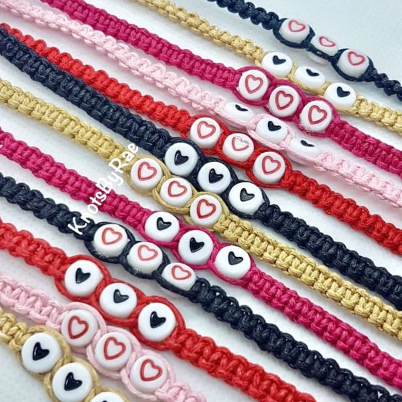 Heart Macrame Bracelet - Etsy