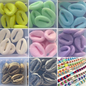 Chevron Cowrie Shell Friendship Bracelets, Boho Sea Shell String ...