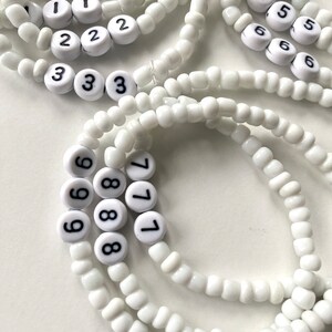 Angel Numbers Bracelets, White Seed Bead Bracelets, Custom ...