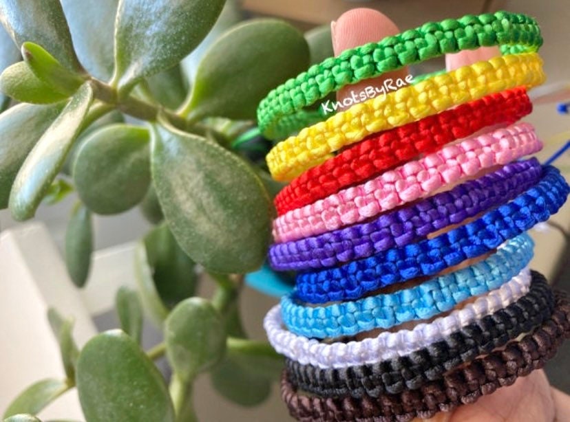 Nylon Macrame Friendship Bracelets in Solid Colours - Etsy Canada