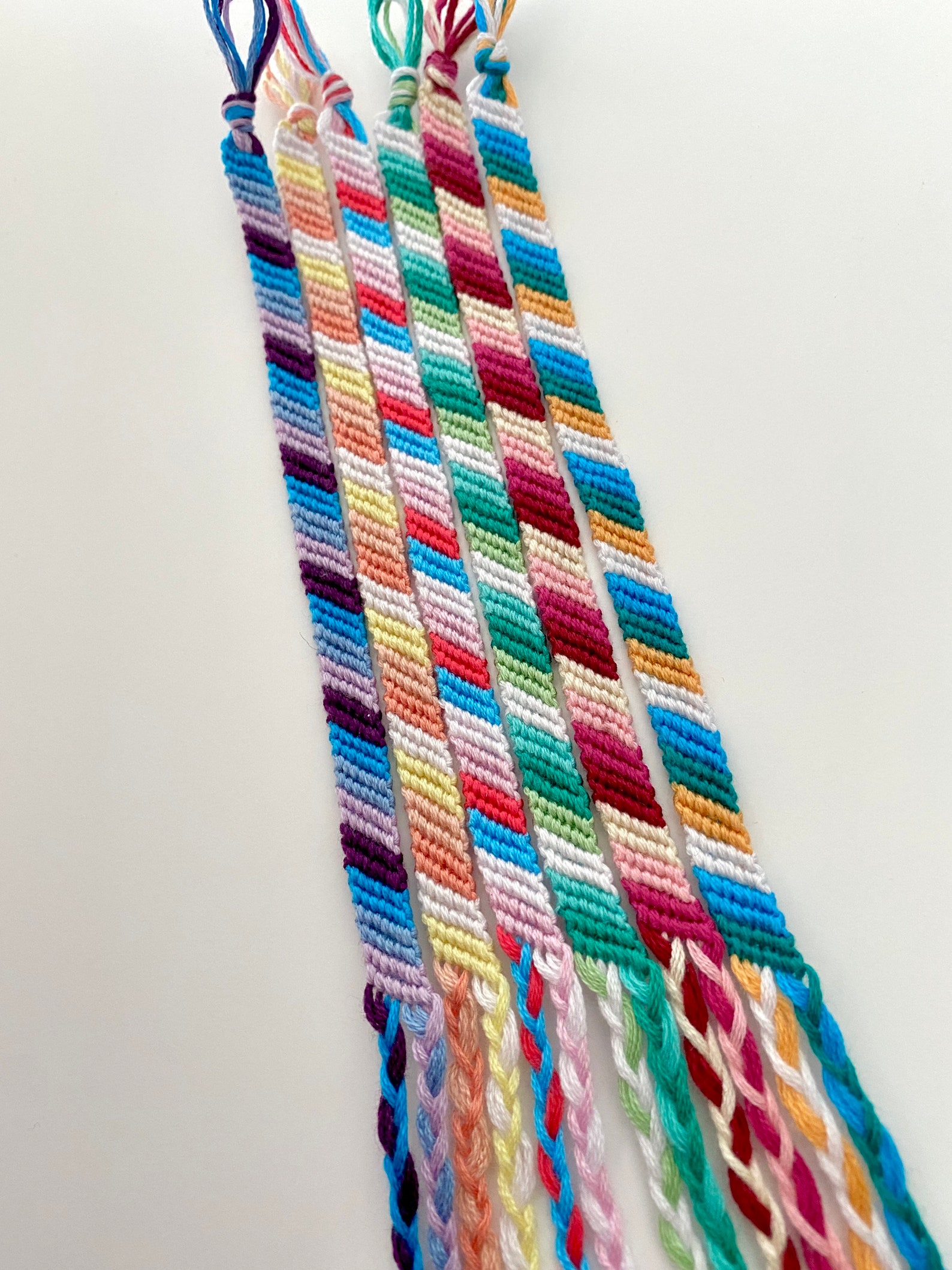 Custom Candy Stripe Friendship Bracelets Colourful Woven - Etsy