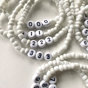 Angel Numbers Bracelets, White Seed Bead Bracelets, Custom ...