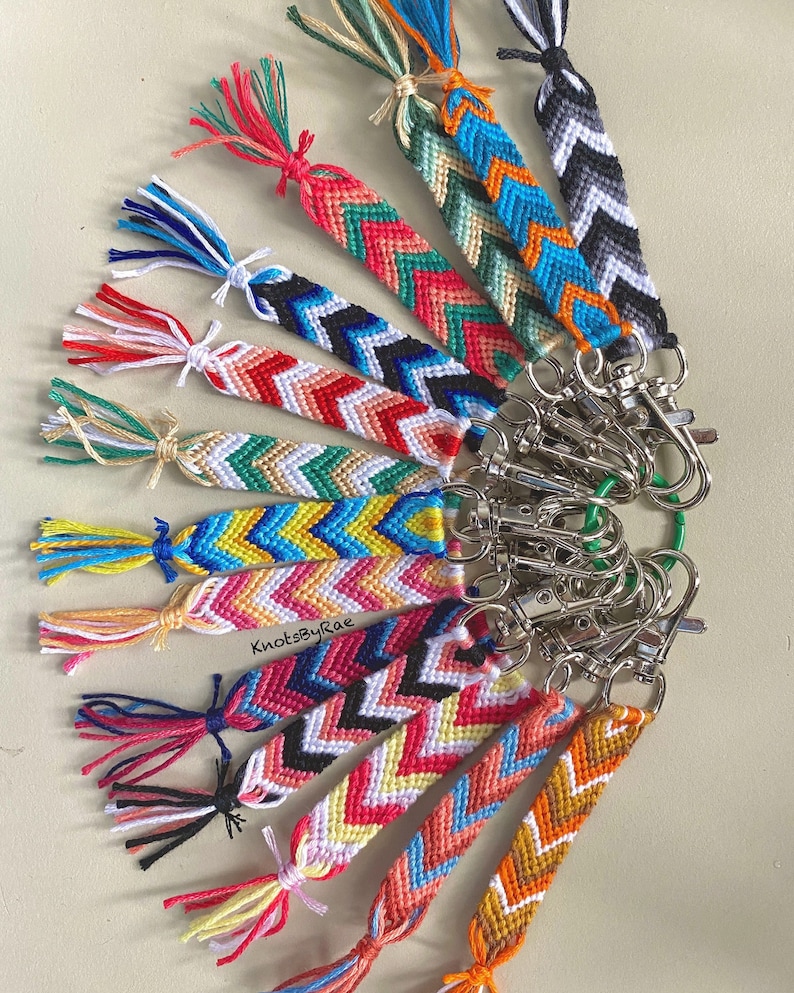 Custom Chevron Thread Keychains Friendship Bracelet Bag | Etsy