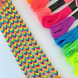 Neon Rainbow Fishtail Friendship Bracelets, Thin Bulk Bracelets ...