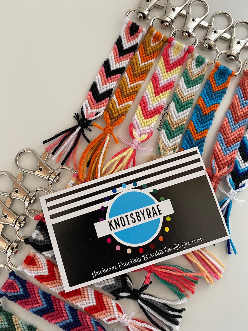 Custom Chevron Thread Keychains Friendship Bracelet Bag - Etsy