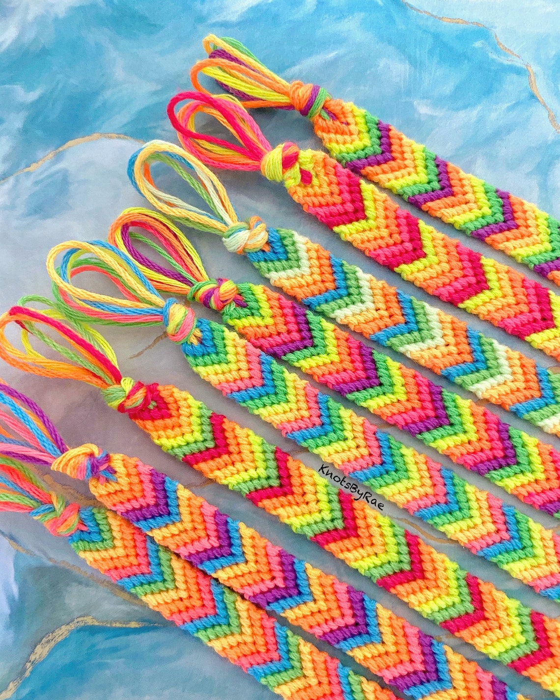 Custom Neon Chevron Friendship Bracelets, Bright Fluorescent ...