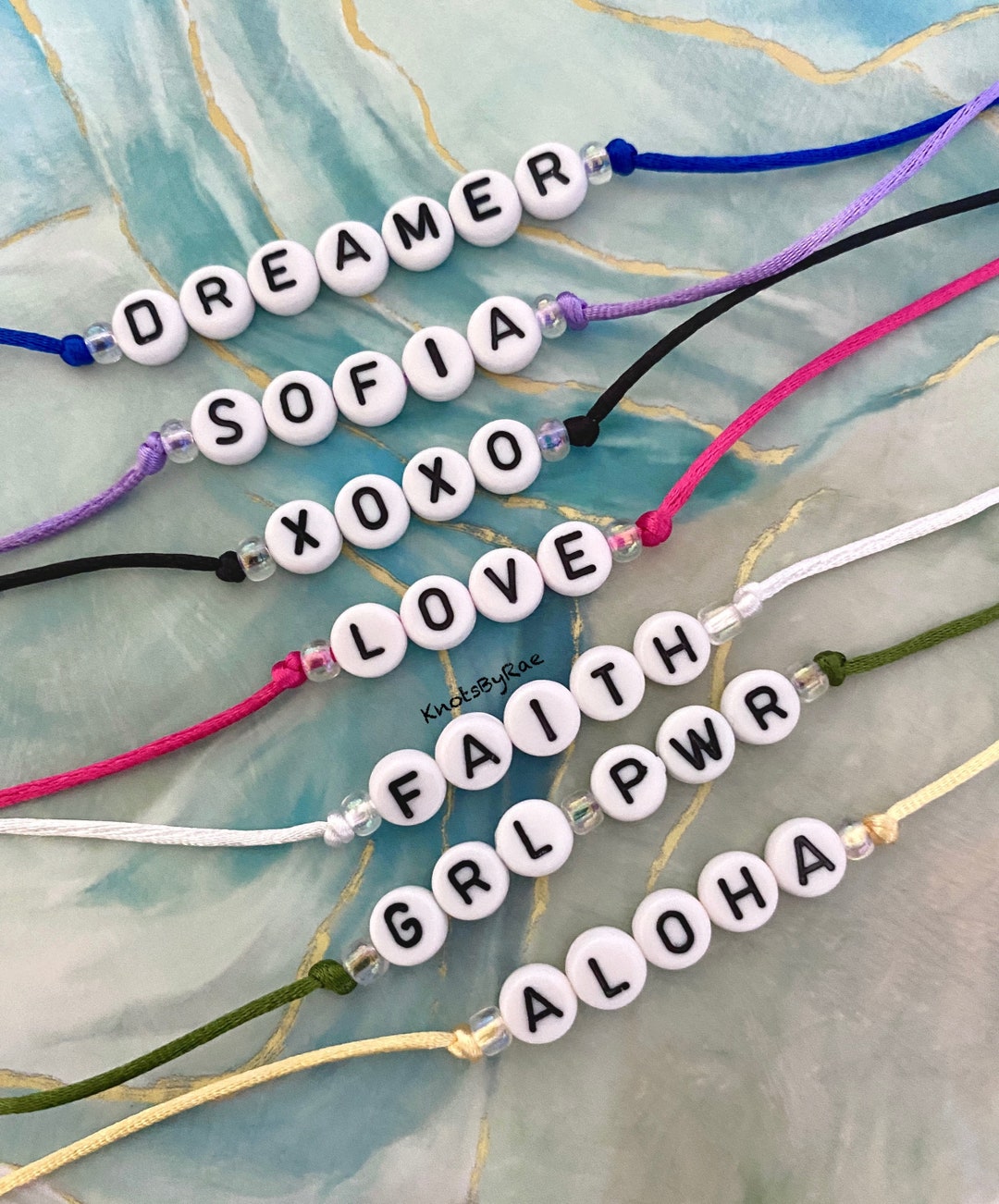 Personalized Name Friendship Bracelets, Custom Letter Bead Bracelets - Etsy