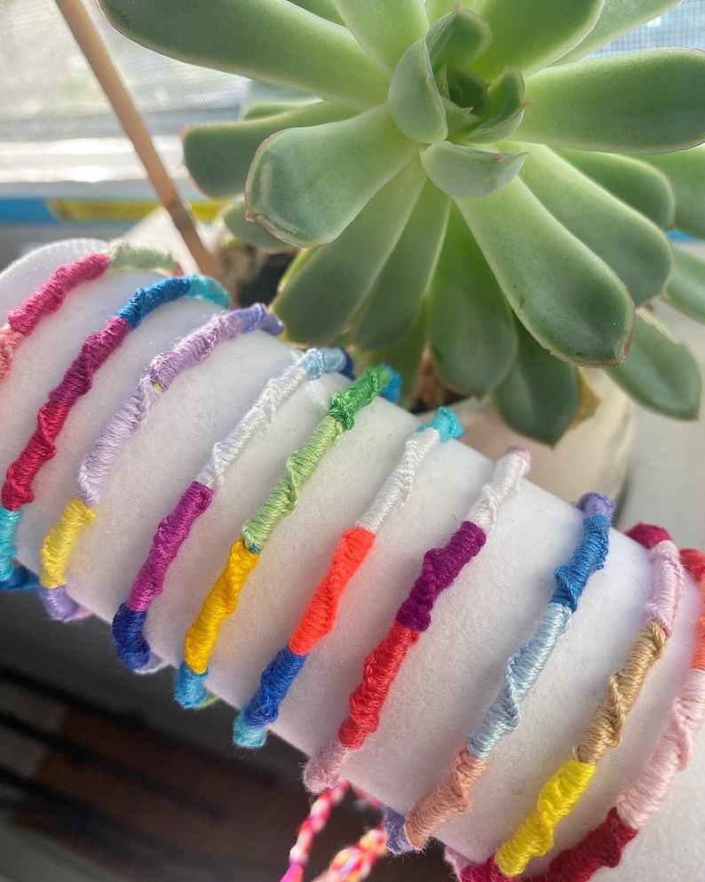 Staircase Friendship Bracelets, Spiral Colourful Bracelets, Custom Boho ...