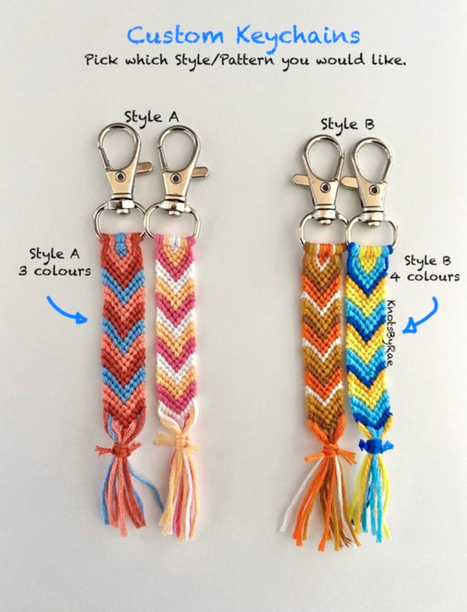 Custom Chevron Thread Keychains Friendship Bracelet Bag - Etsy