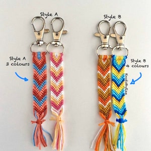 Custom Chevron Thread Keychains, Friendship Bracelet, Bag Charm ...