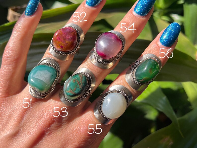 TUMBLED STONE RING Big Crystal Ring Natural Stone Rings - Etsy