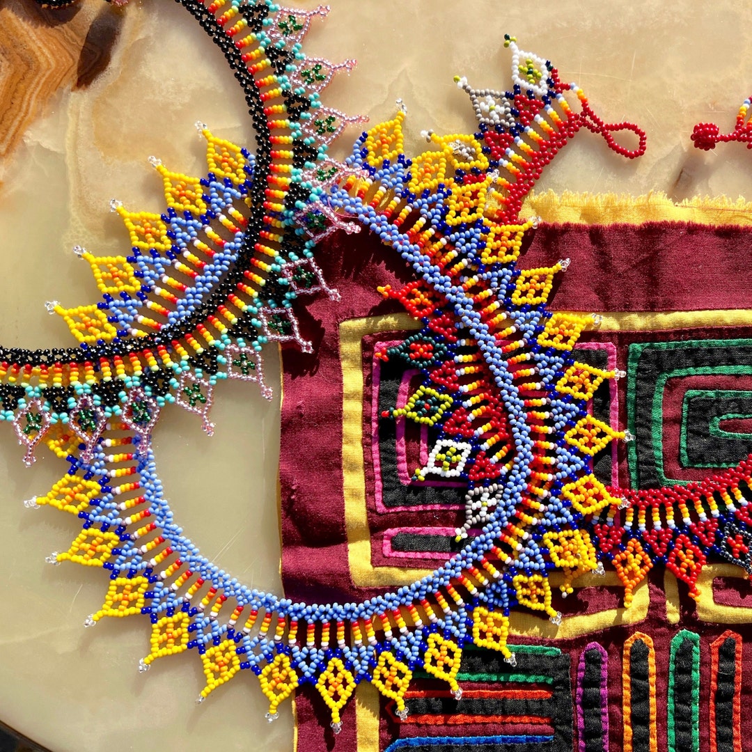 SEED BEAD NECKLACE Crown Indigenous Made Necklace Native Beaded ...